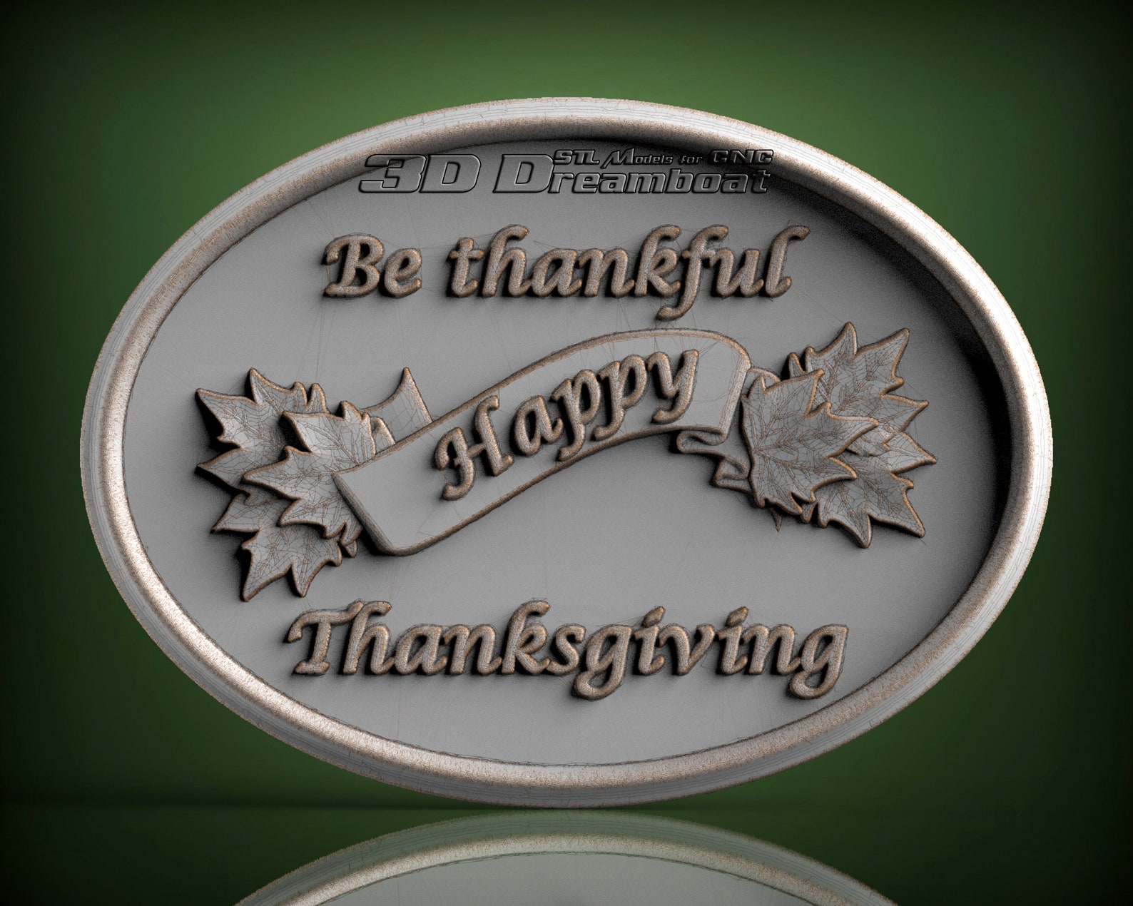 Happy Thanksgiving 3d STL Model for CNC Router Artcam - Etsy