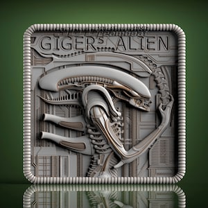 Gigers Alien Wall Plaque, 3d STL Model for CNC Router, Artcam, Vetric ...