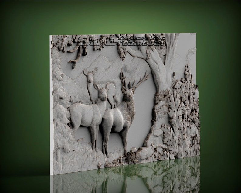 Deer 3d STL Model for CNC Router Artcam Vetric Engraver - Etsy