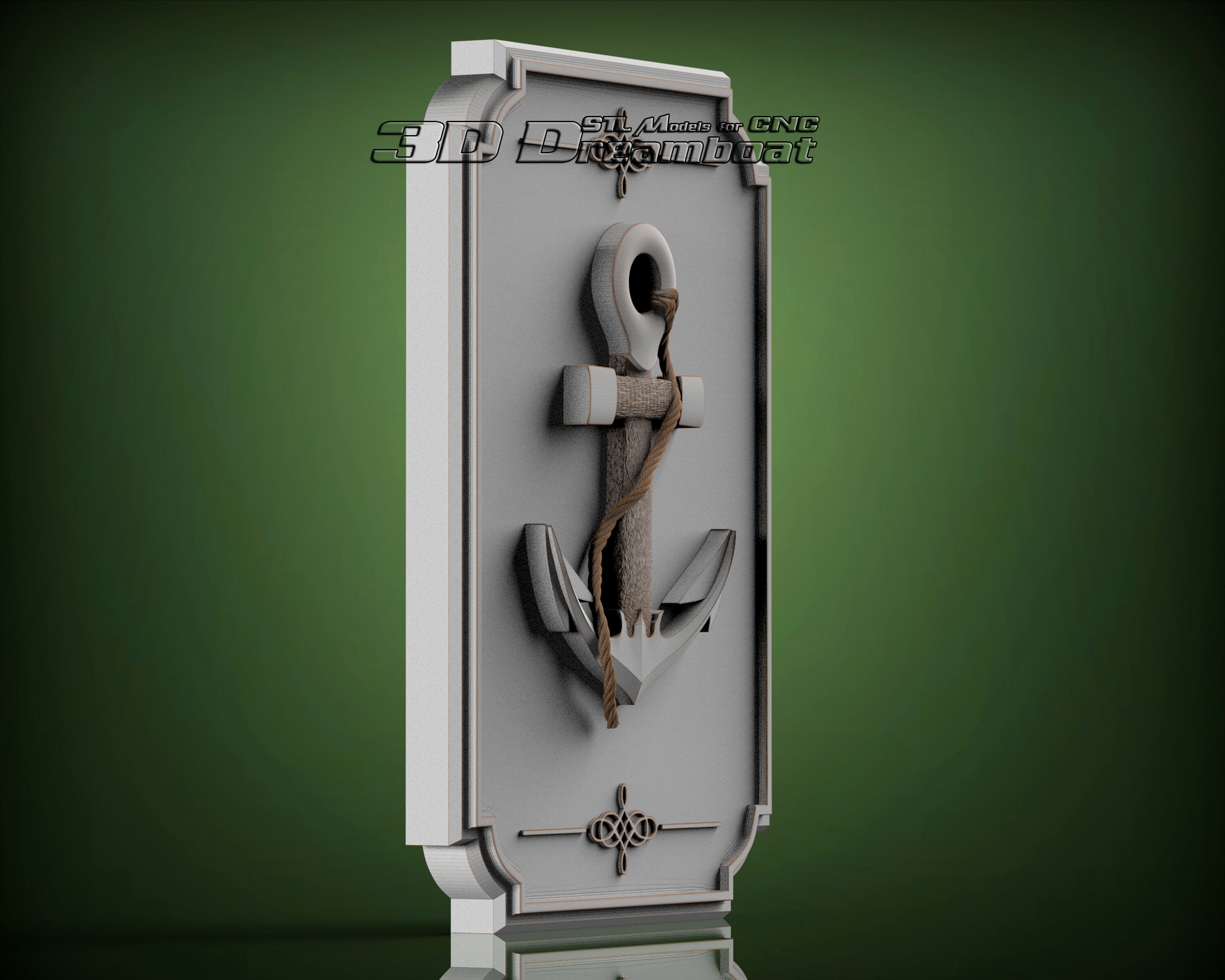 Anchor, 3d STL Model for CNC Router, Artcam, Vetric, Engraver, Relief ...