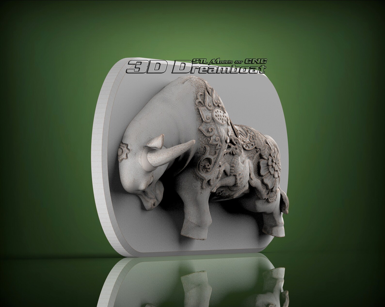 Bull Sign 3d STL Model for CNC Router Artcam Vetric - Etsy