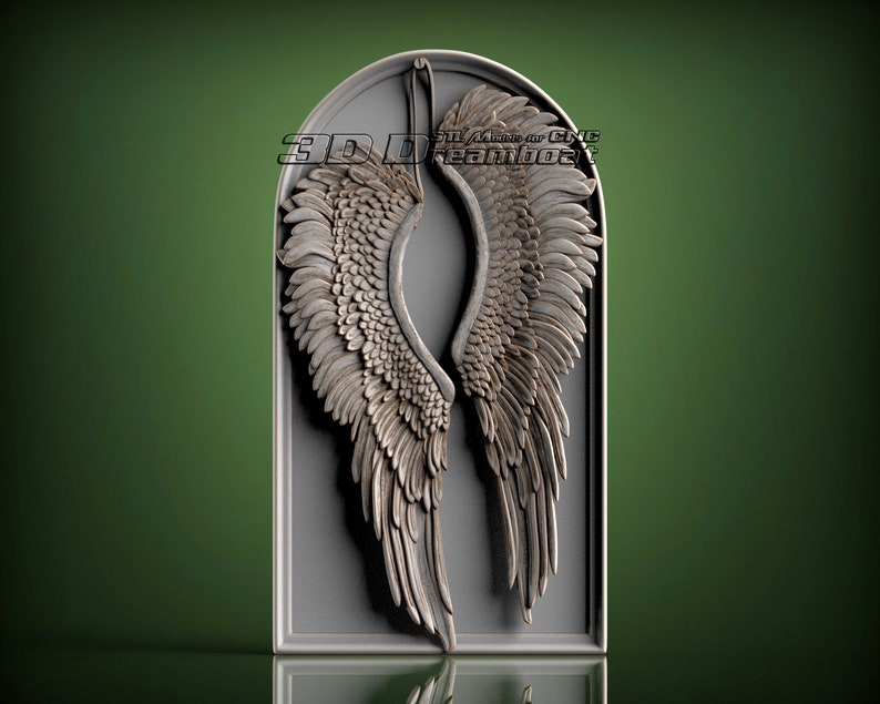 Angel Wings 3d STL Model for CNC Router Artcam Vetric - Etsy