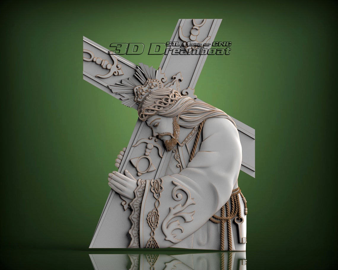 Carrying The Cross 3d STL Model for CNC Router Artcam | Etsy