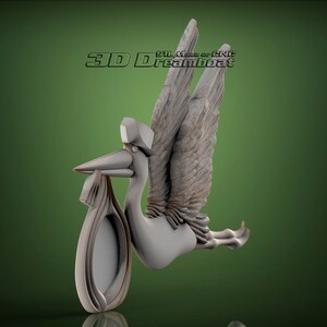 Stork With Baby, 3d STL Model for CNC Router, Artcam, Vetric, Engraver ...