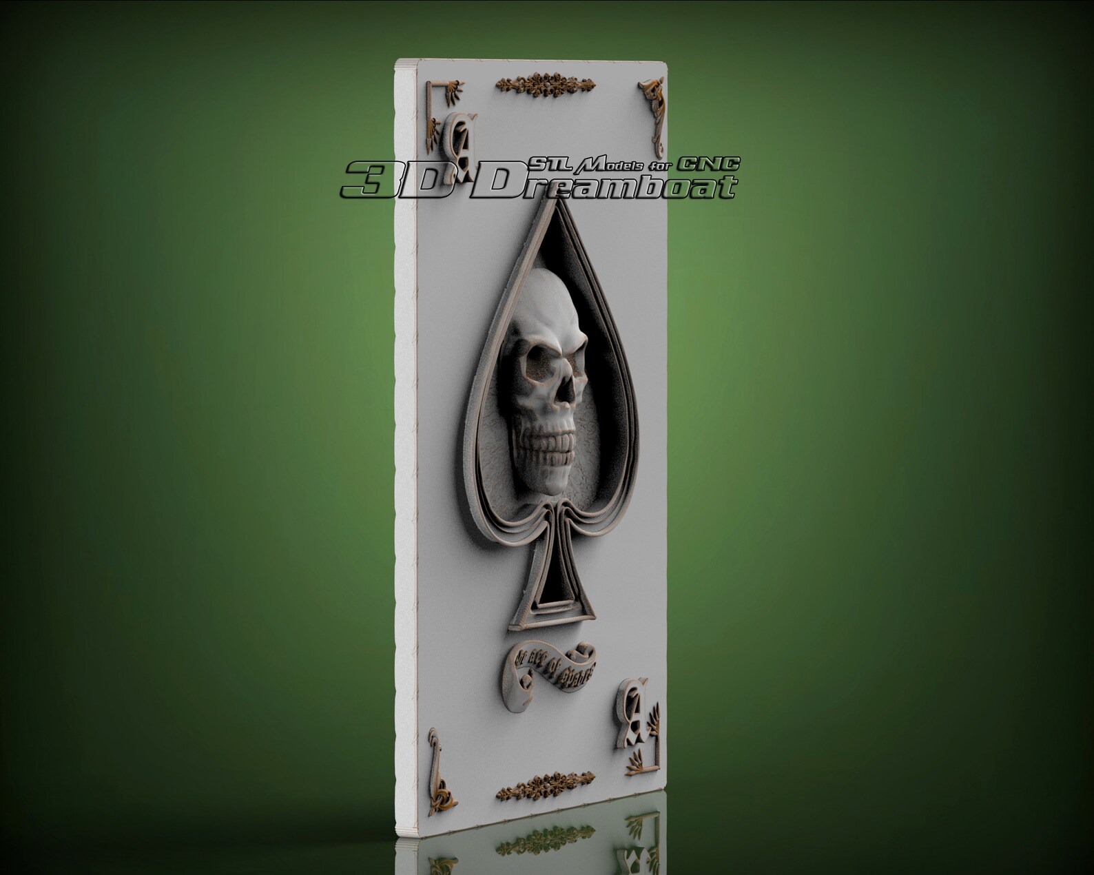 Ace of Spades 3d STL Model for CNC Router Artcam Vetric | Etsy