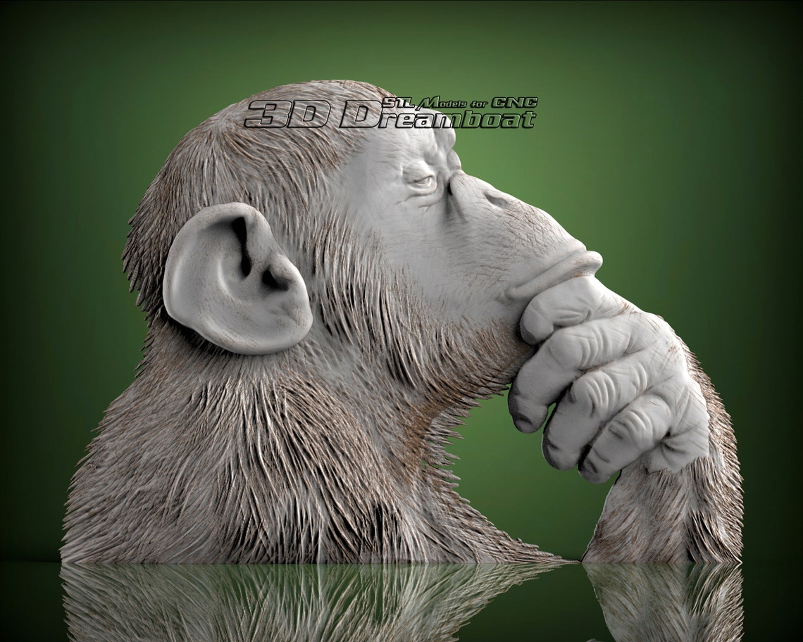 Monkey 3d STL Model for CNC Router Artcam Vetric Engraver - Etsy