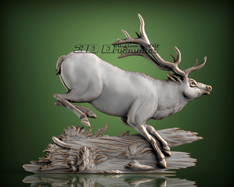 Deer 3d STL Model for CNC Router Artcam Vetric Engraver - Etsy