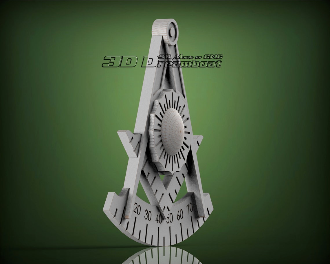 Masonic 3d STL Model for CNC Router Artcam Vetric | Etsy
