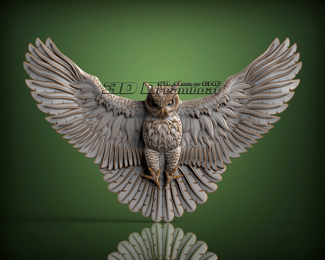 Owl, 3d STL Model for CNC Router, Artcam, Vetric, Engraver, Relief ...