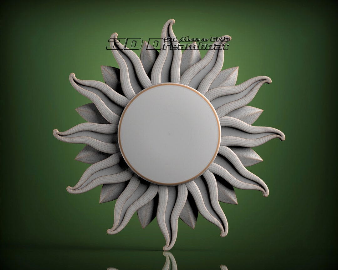 Sun, 3d STL Model for CNC Router, Artcam, Vetric, Engraver, Relief ...