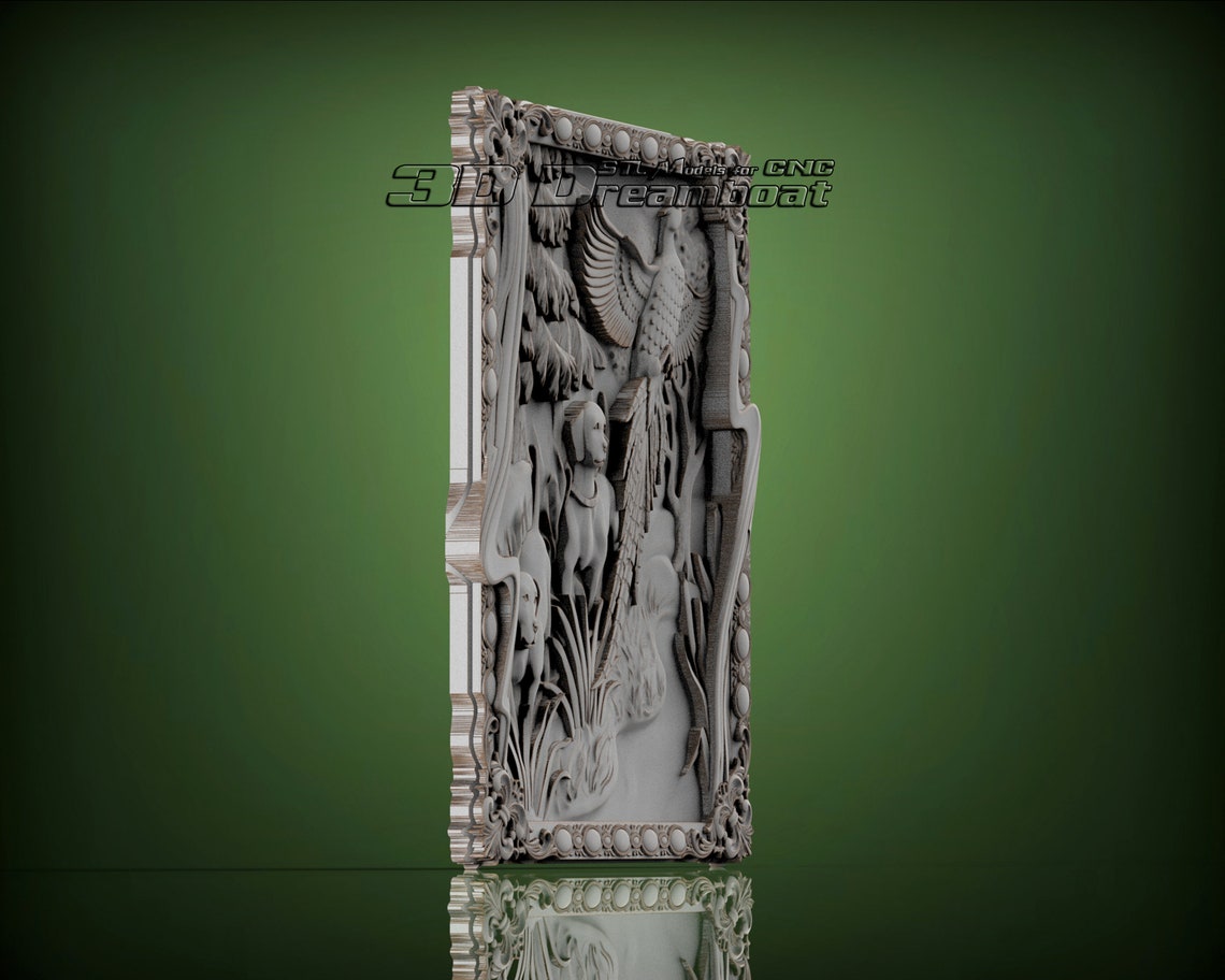 Dogs and Bird 3d STL Model for CNC Router Artcam Vetric - Etsy