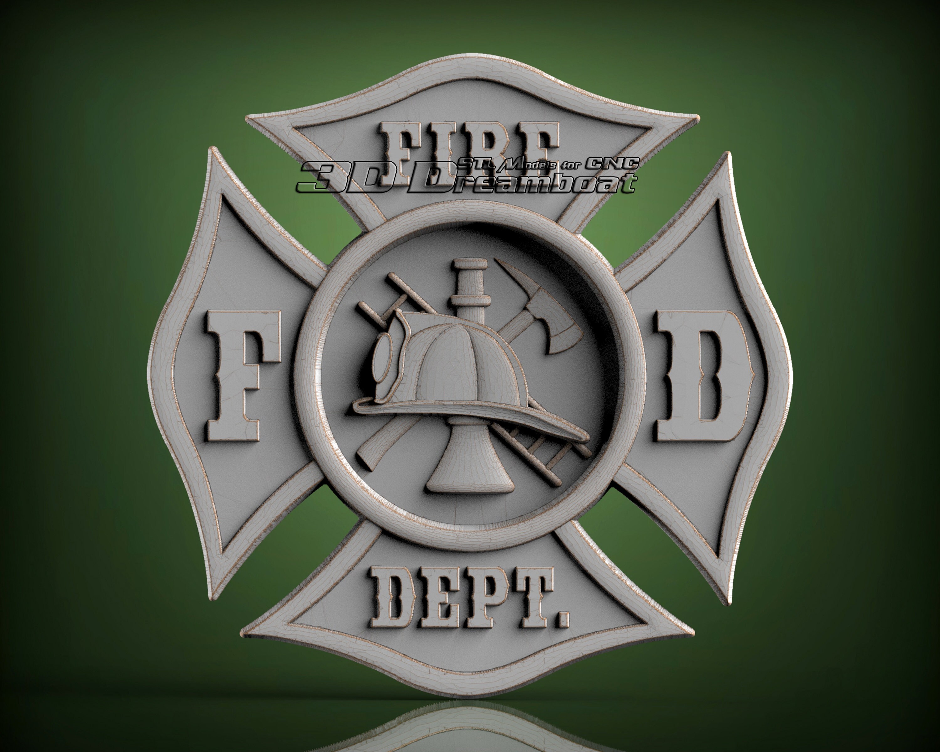 Firefighter Crest 3d STL Model for CNC Router Artcam - Etsy Canada