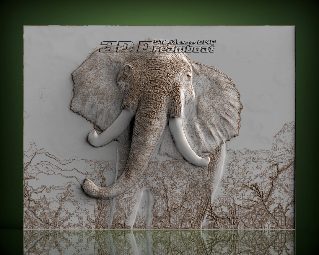 Angry Elephant, 3d STL Model for CNC Router, Artcam, Vetric, Engraver ...