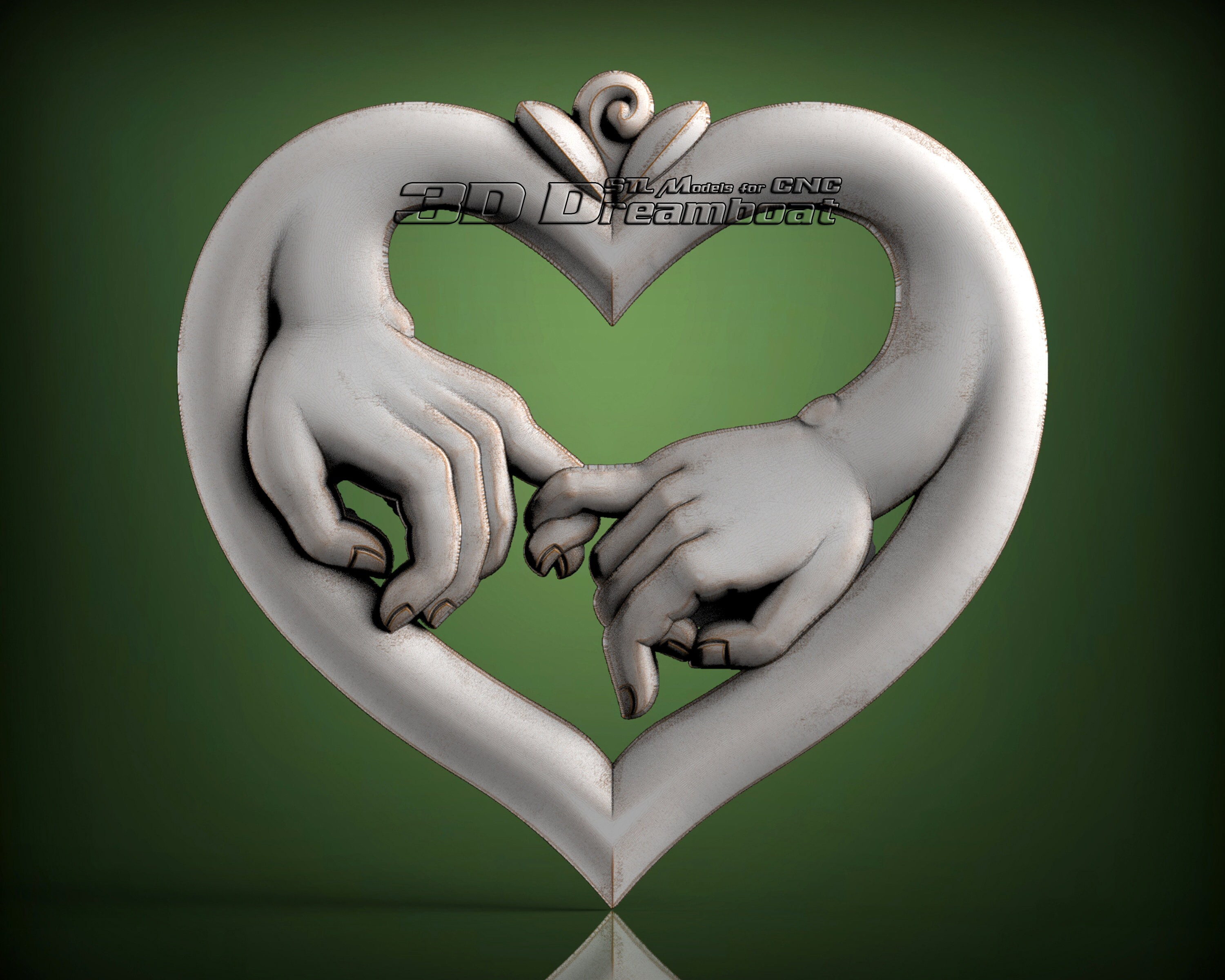 Hands of Love 3d STL Model for CNC Router Artcam Vetric | Etsy