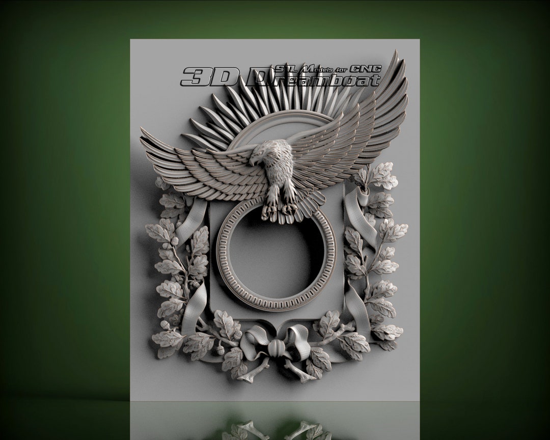 Eagle, 3d STL Model for CNC Router, Artcam, Vetric, Engraver, Relief ...