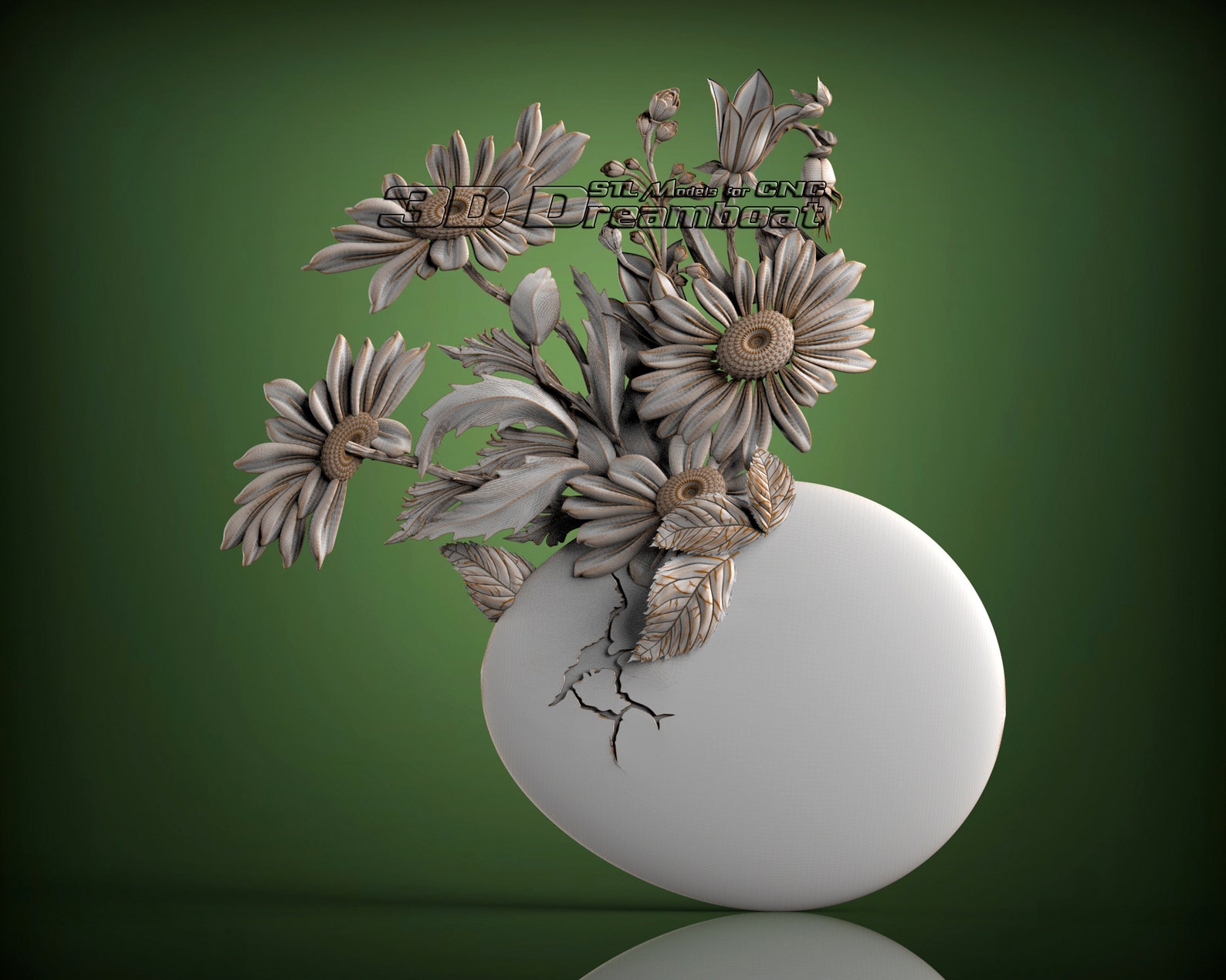 Flowers 3d STL Model for CNC Router Artcam Vetric | Etsy