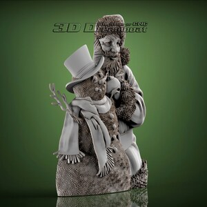 Santa and Snowman, 3d STL Model for CNC Router, Artcam, Vetric ...