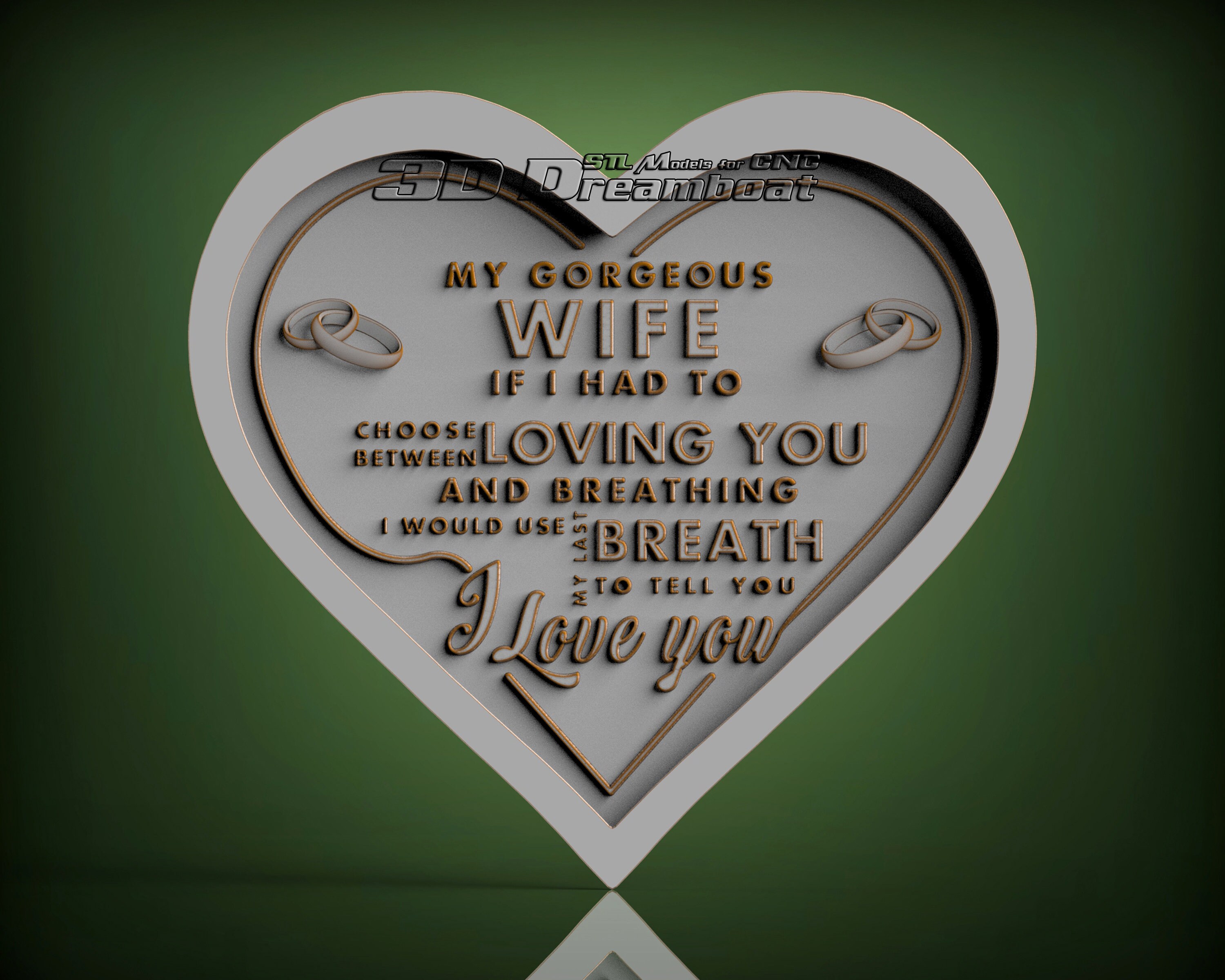 I Love You 3d STL Model for CNC Router Artcam Vetric | Etsy