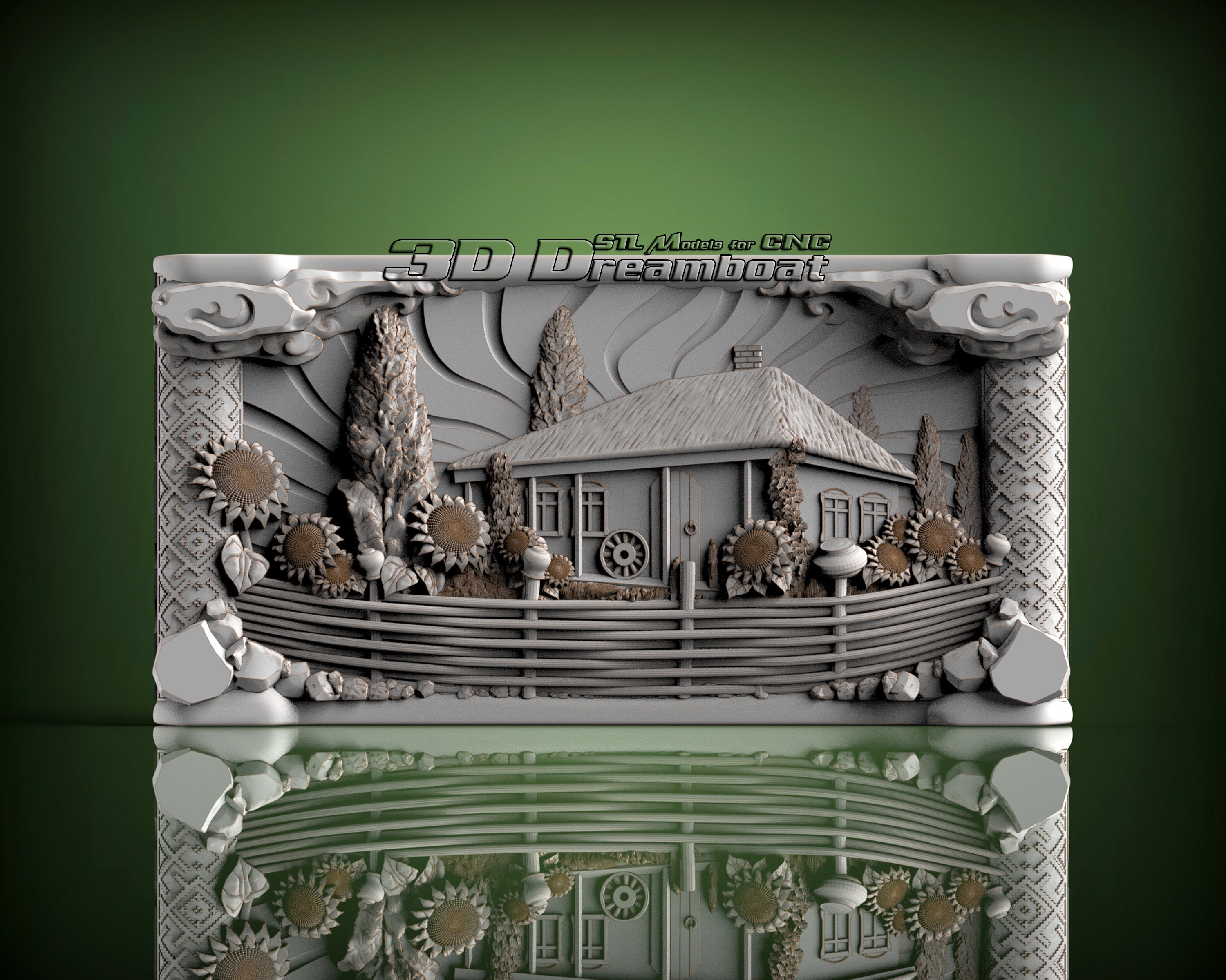 Village House 3d STL Model for CNC Router Artcam Vetric | Etsy