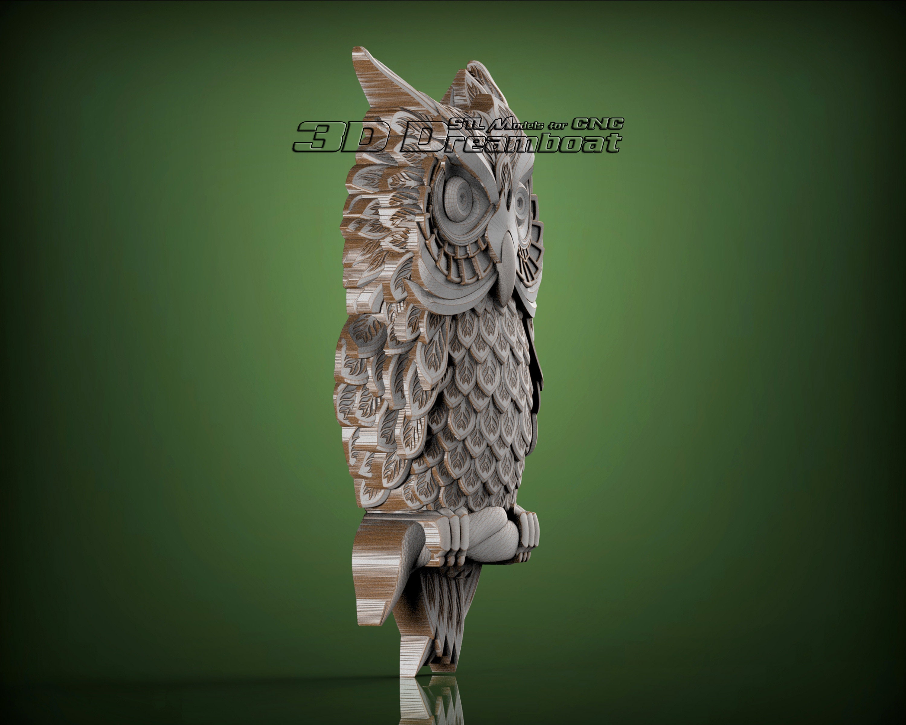 Owl 3d STL Model for CNC Router Artcam Vetric Engraver - Etsy Canada