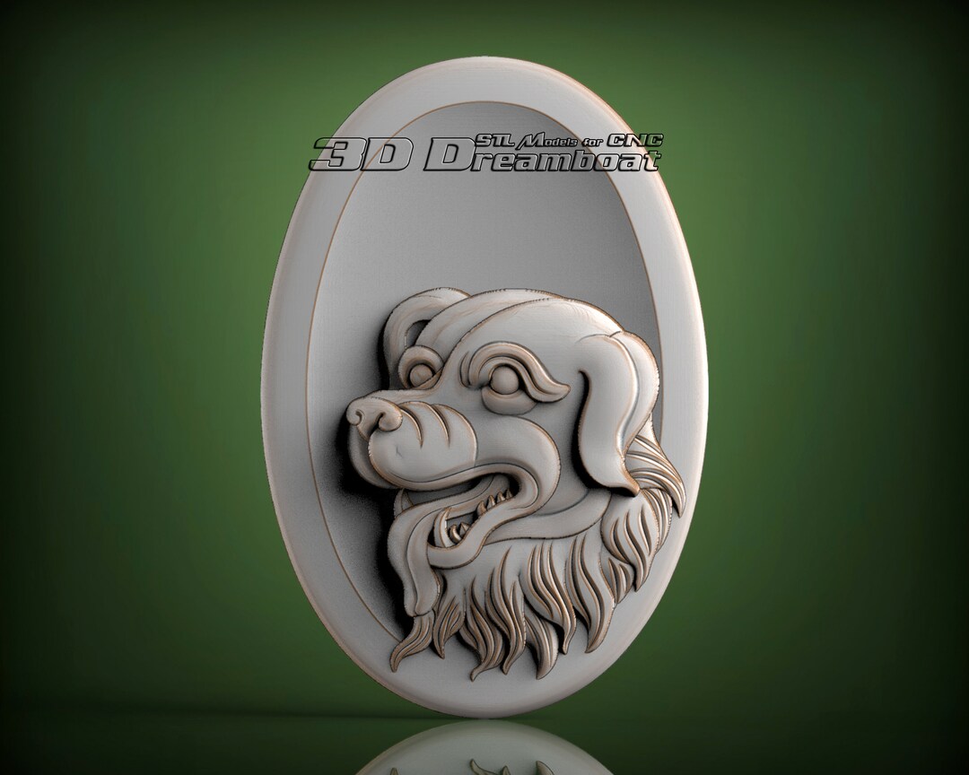 Dog, 3d STL Model for CNC Router, Artcam, Vetric, Engraver, Relief ...