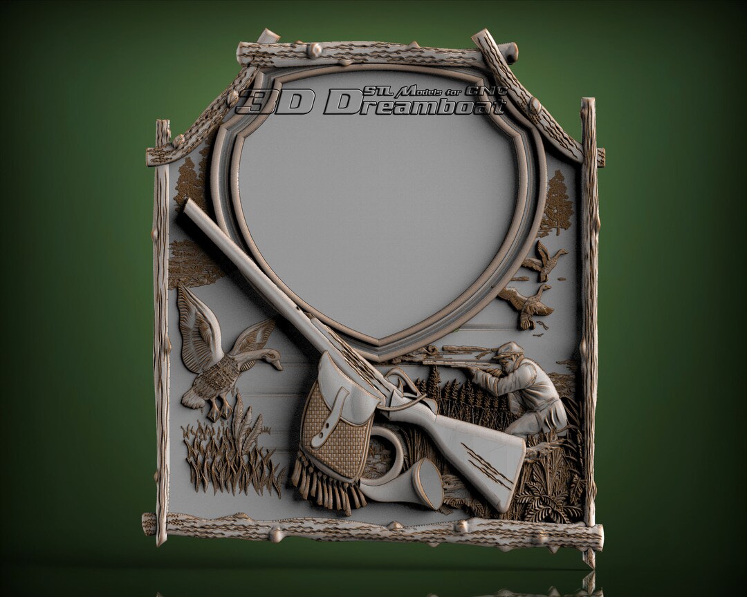 Hunting Pod Trofe, 3d STL Model for CNC Router, Artcam, Vetric ...