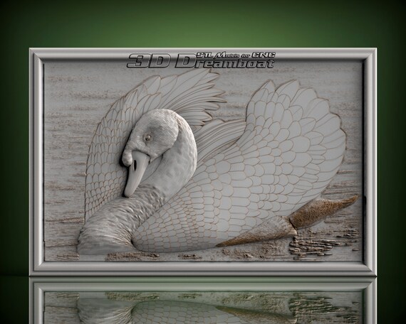Beautiful Swan 3d STL Model for CNC Router Artcam Vetric | Etsy