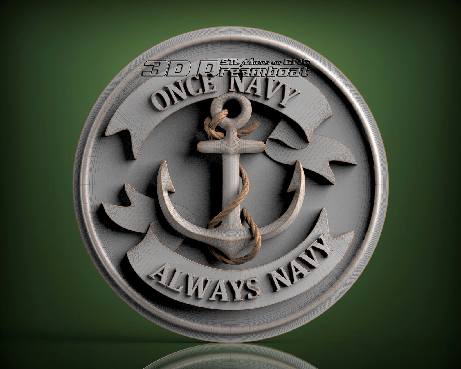 Once Navy 3d STL Model for CNC Router Artcam Vetric | Etsy