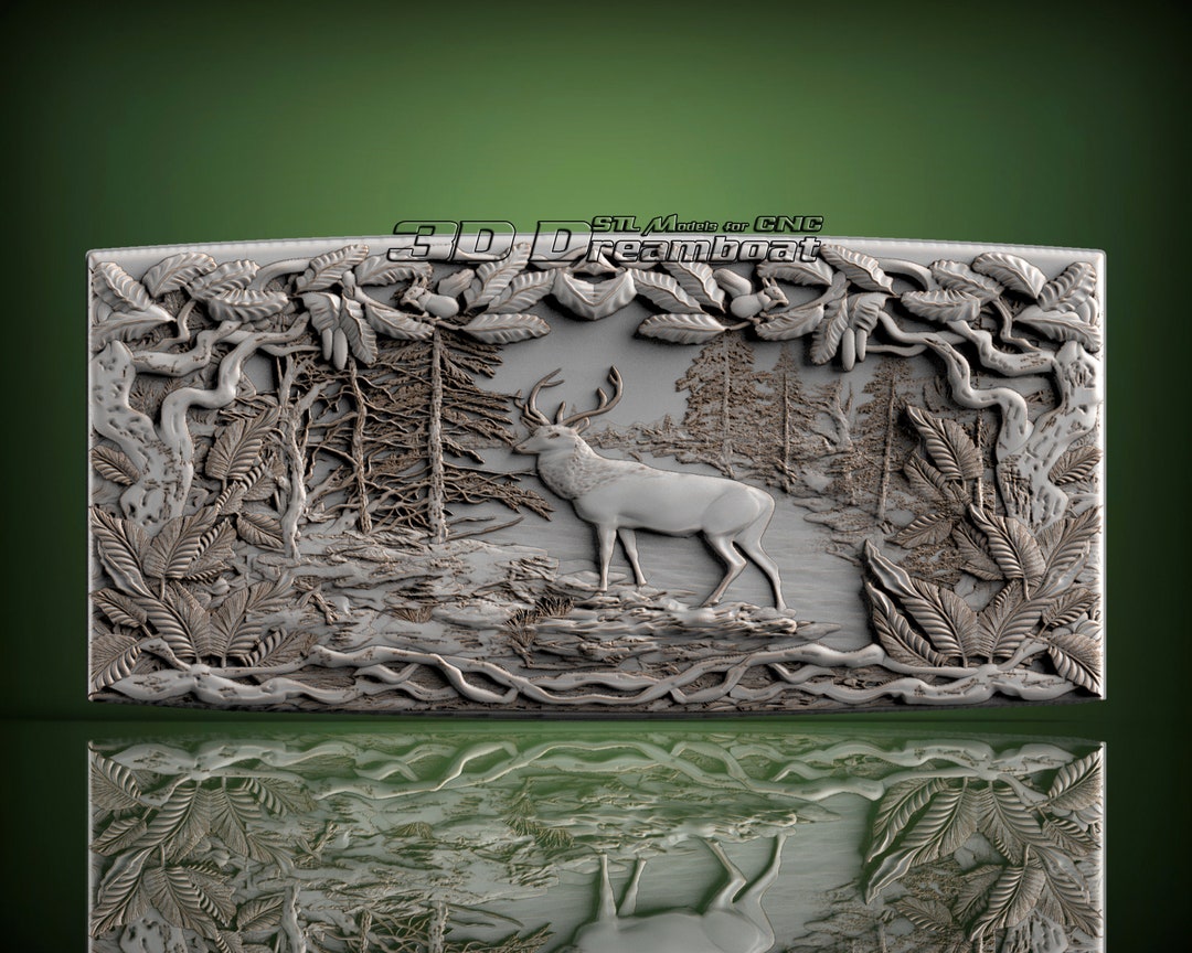 Buy Deer, 3d STL Model for CNC Router, Artcam, Vetric, Engraver, Relief ...
