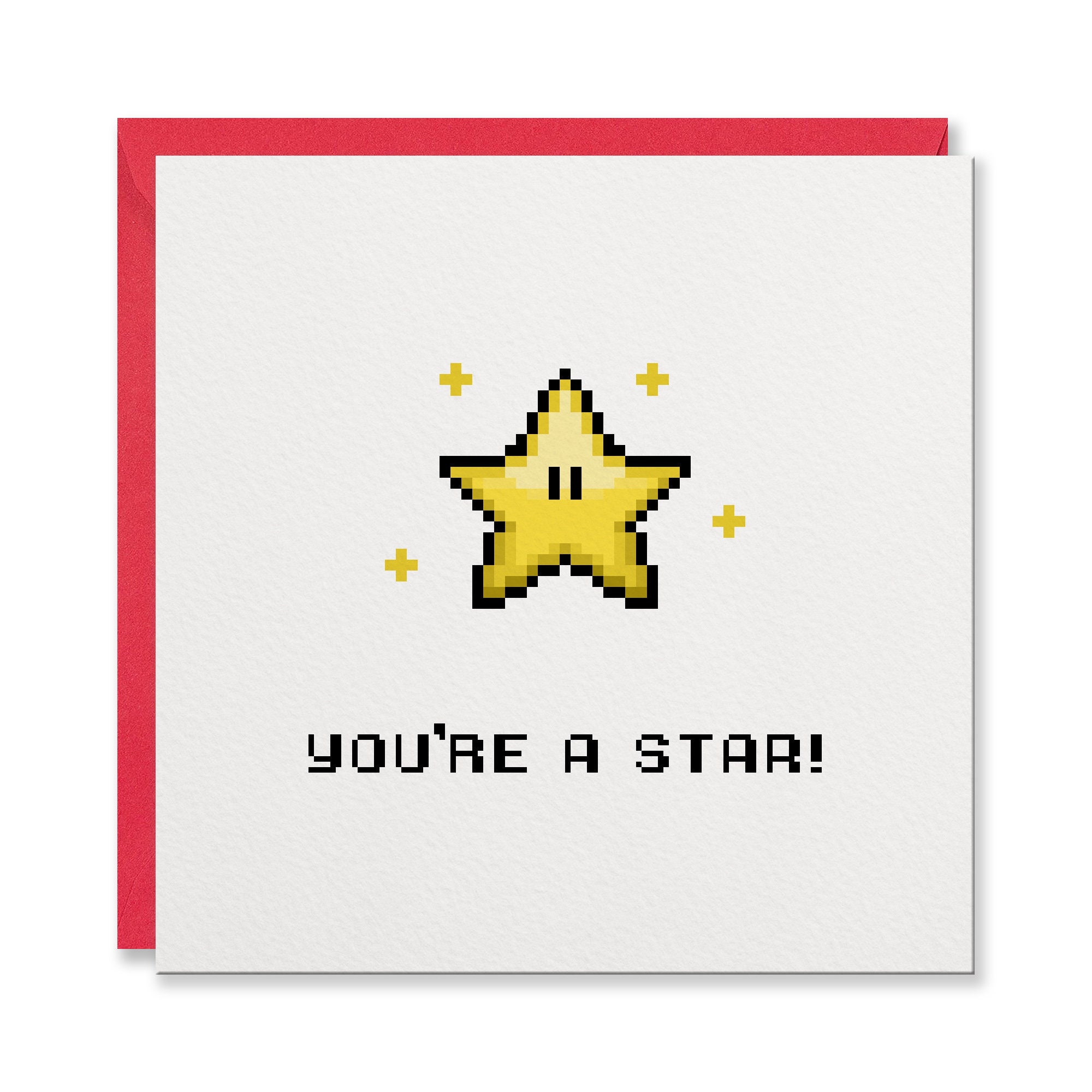 Nintendo Super Mario Star Congratulations Card or Birthday Card - Etsy