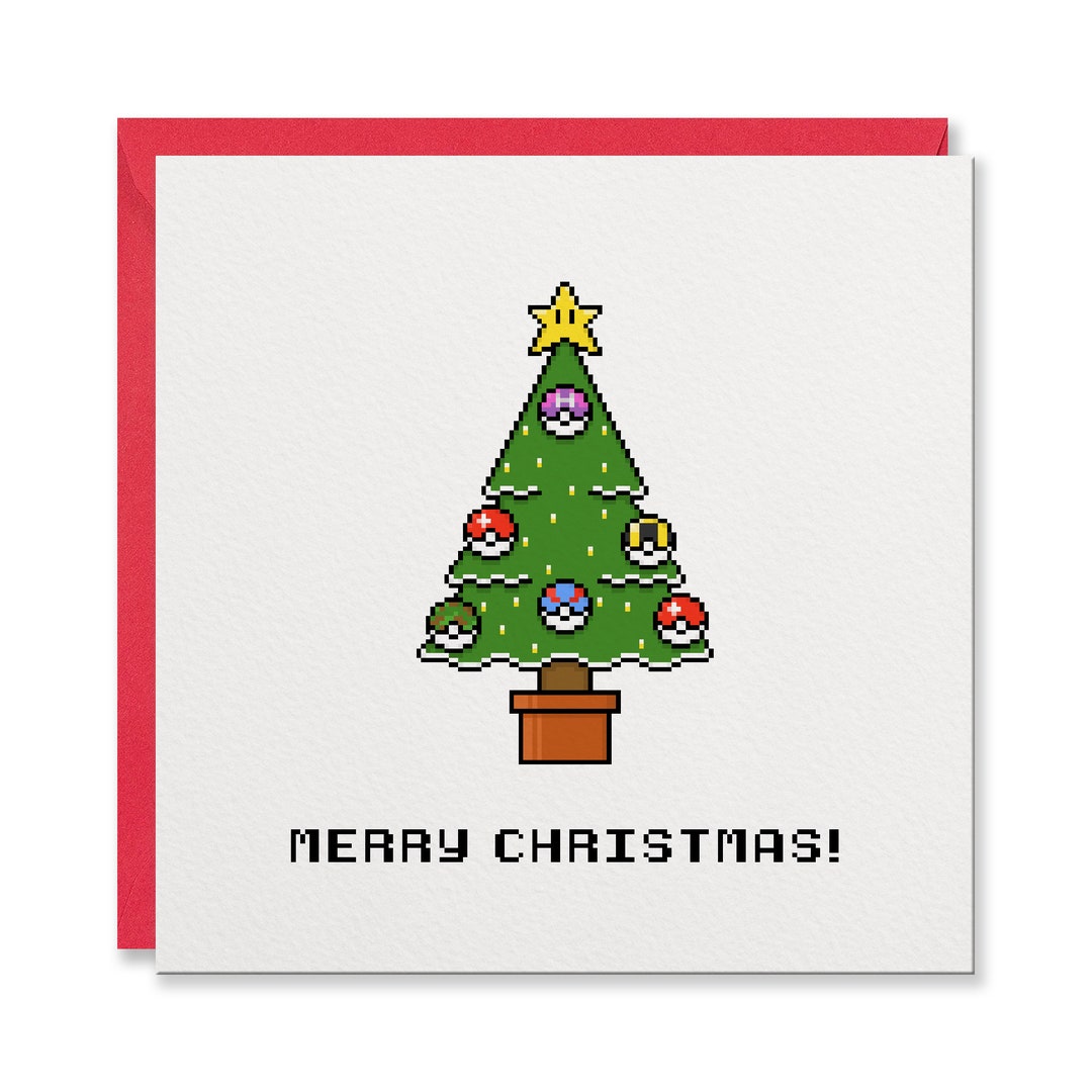 Pokemon Christmas Card Poke Balls Christmas Tree - Etsy