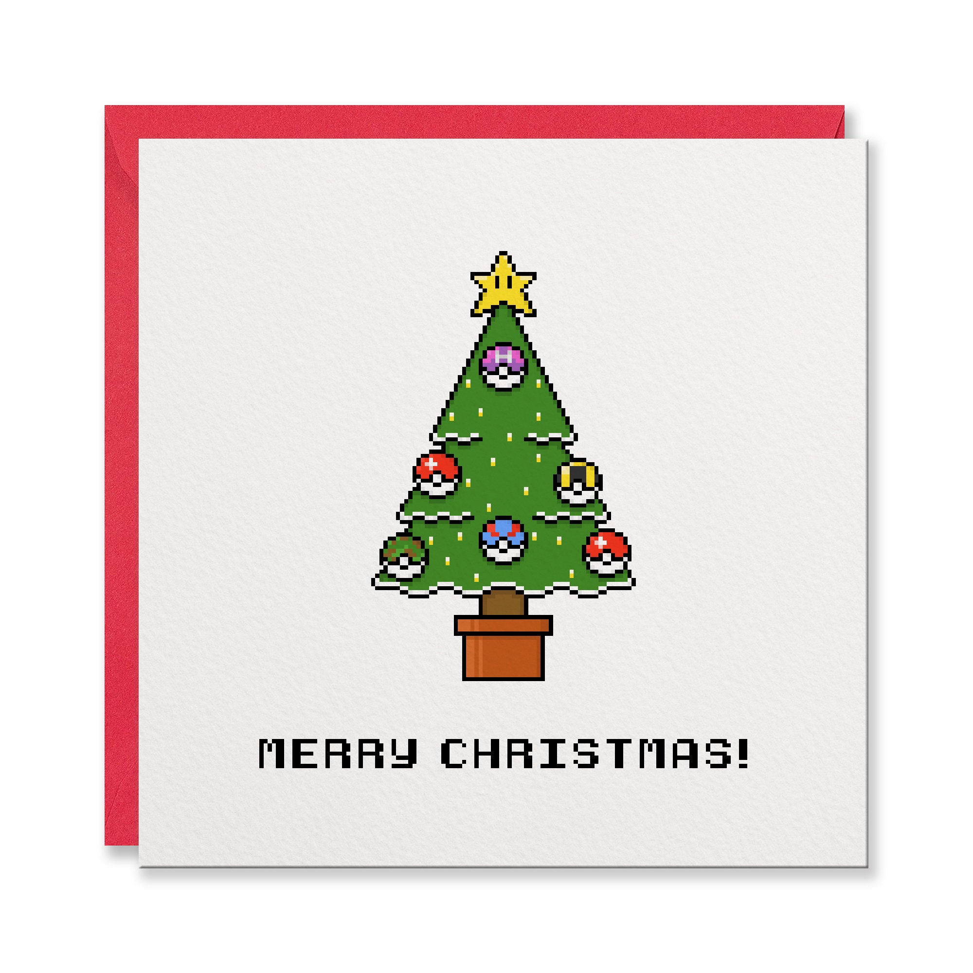 Pokemon Christmas Card - Poke Balls Christmas Tree - Etsy