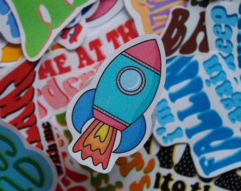 Rocket Ship Stickers | Etsy