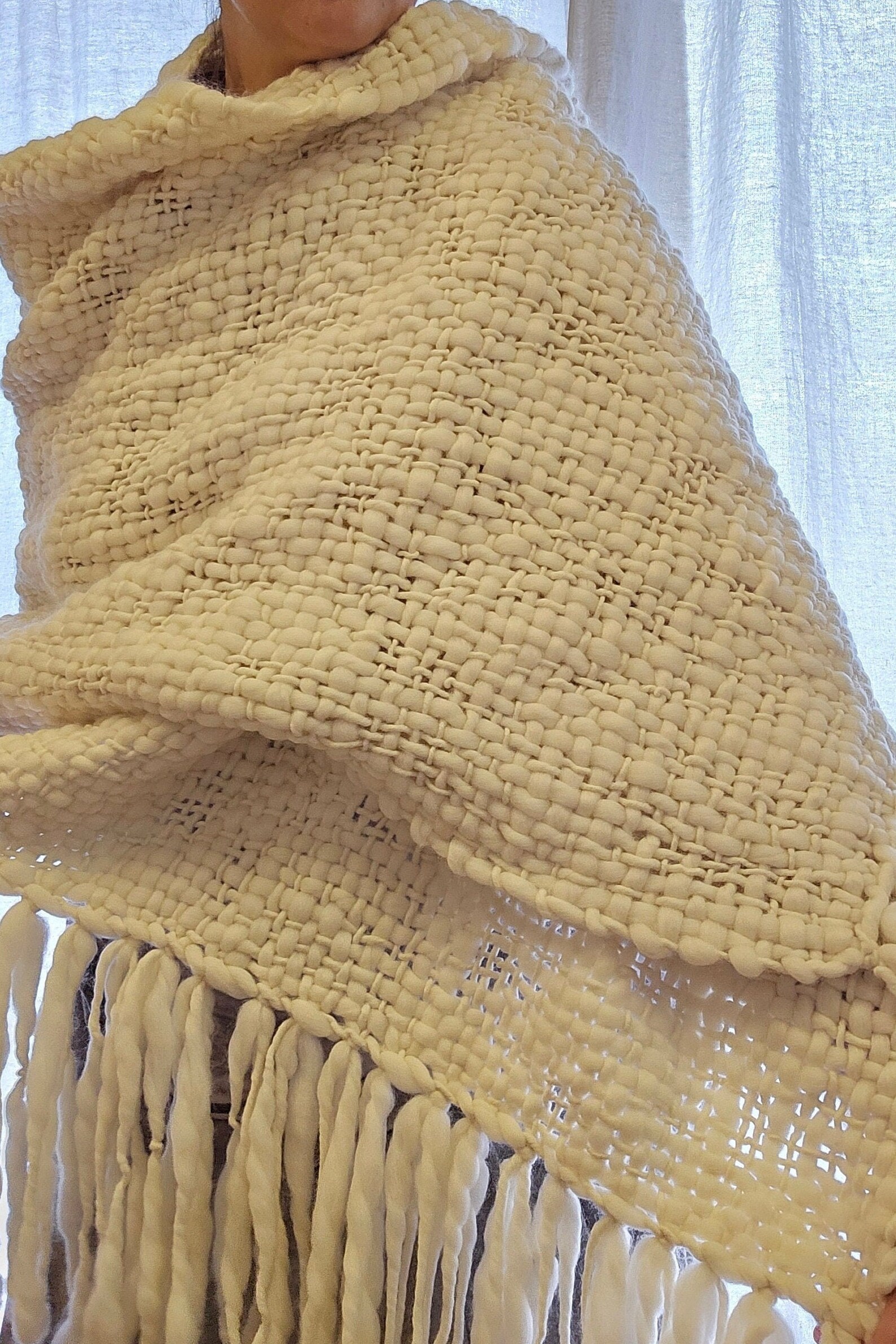 Chalina De Lana Merino XXL. Chal De Color Crudo Natural Súper - Etsy