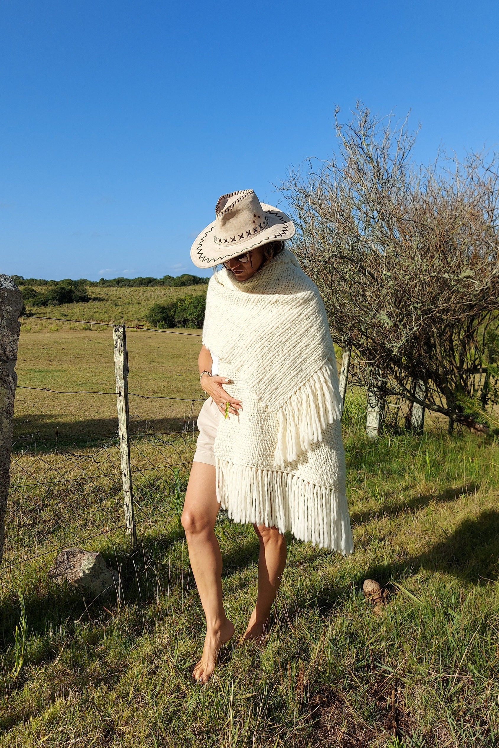 Chalina De Lana Merino XL. Chal De Color Crudo Natural, Súper Suave ...