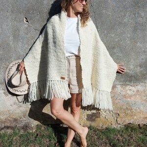 Chalina De Lana Merino XL. Chal De Color Crudo Natural, Súper Suave ...