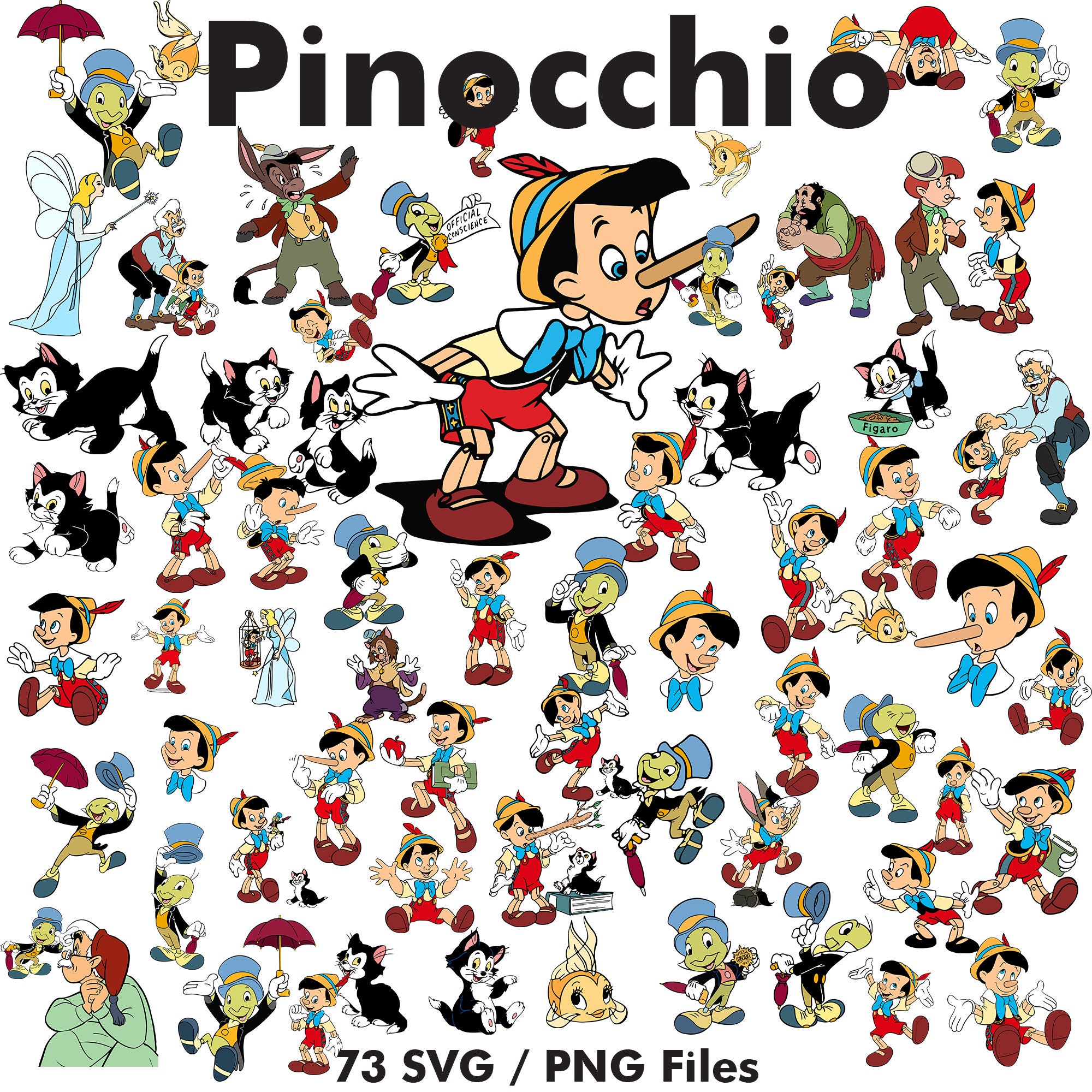 73 Cartoon Pinocchio Files SVG / PNG - Etsy UK