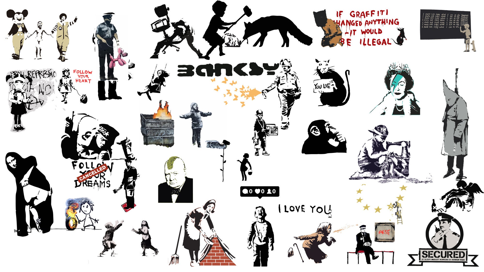 Banksy New Bundle SVG Files: Featuring Love Rat SVG Design - Etsy UK