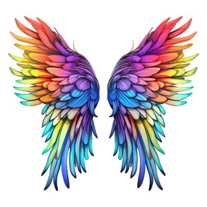 Rainbow Wings Digital Design - Etsy