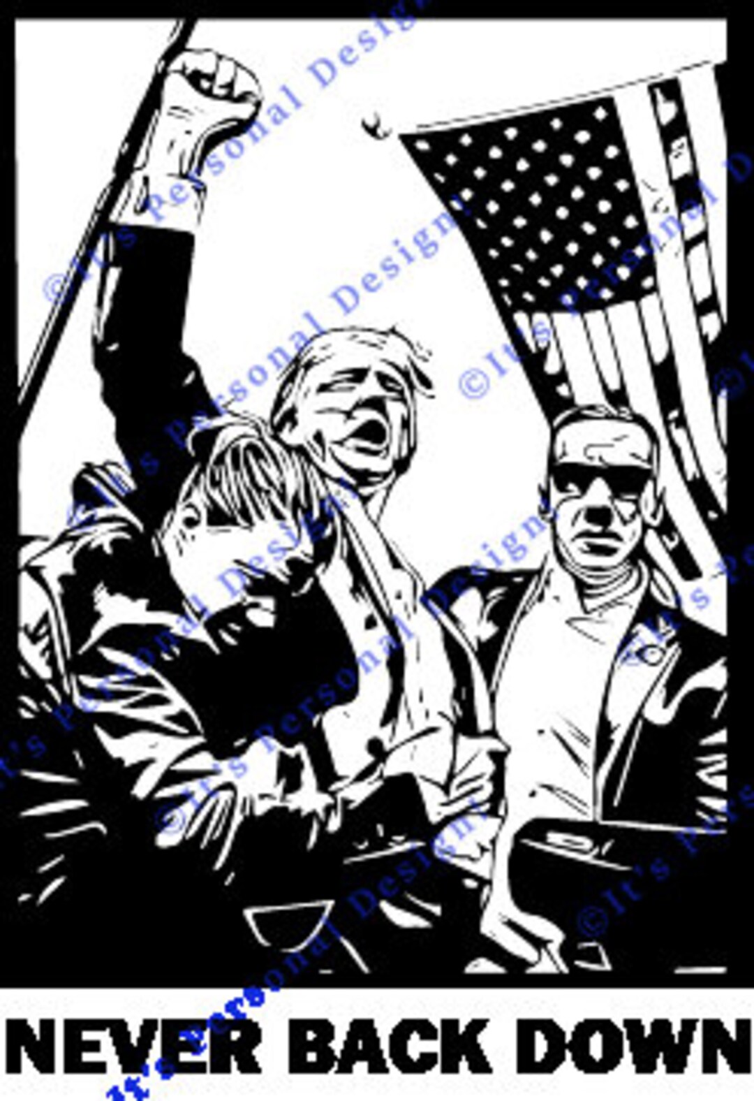 Donald Trump Defiance Vector Image - Etsy