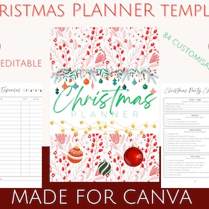 Christmas Planner Template for Canva - Etsy