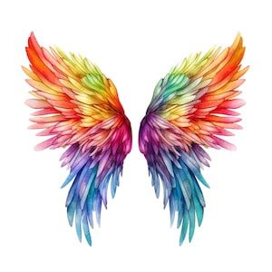 Rainbow Wings Digital Design - Etsy