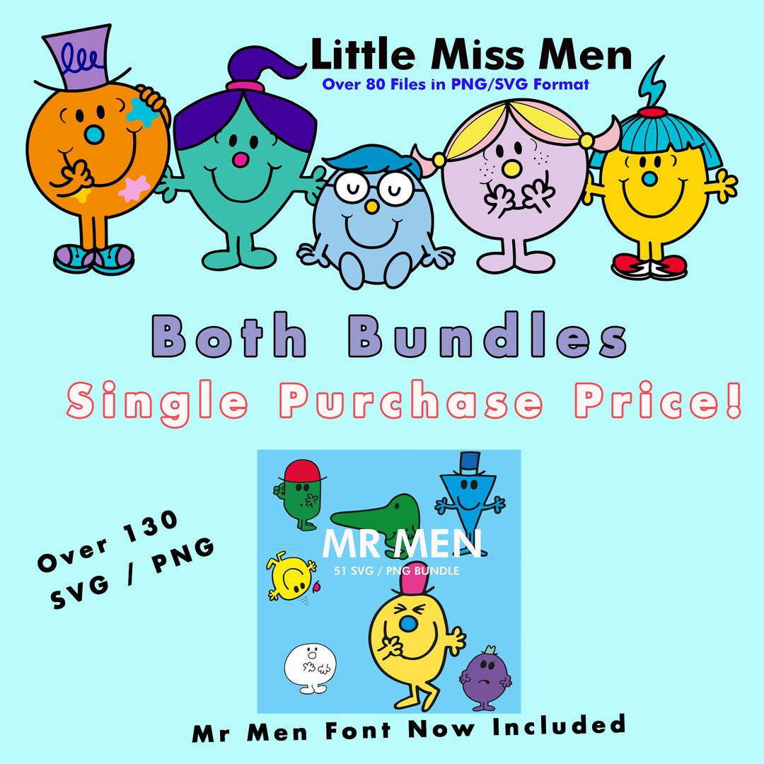 Double Bundle Little Miss Mr Men SVG/PNG Set - Etsy