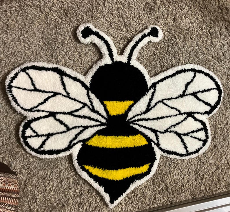Hand-tufted Bee Rug - Etsy