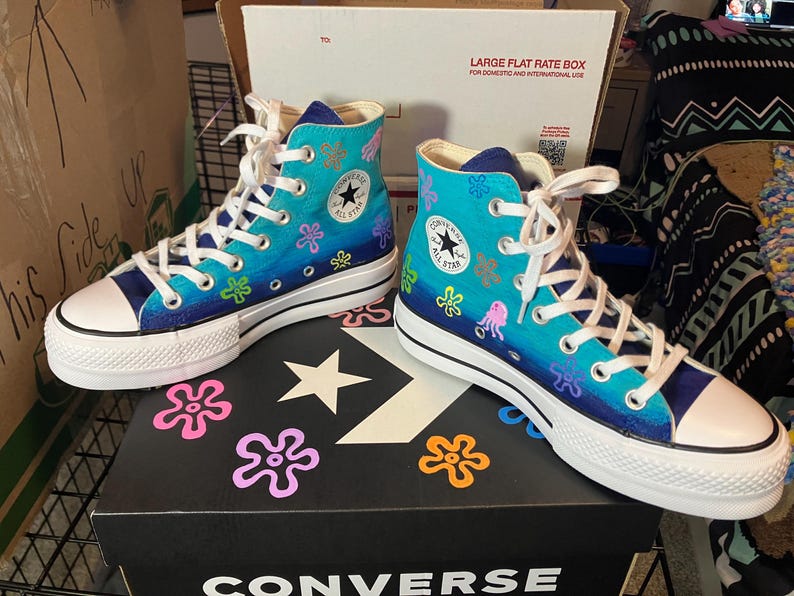 Cartoon Inspired Hand Painted Converse - Etsy