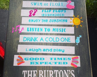 Family Pool Rules - Etsy