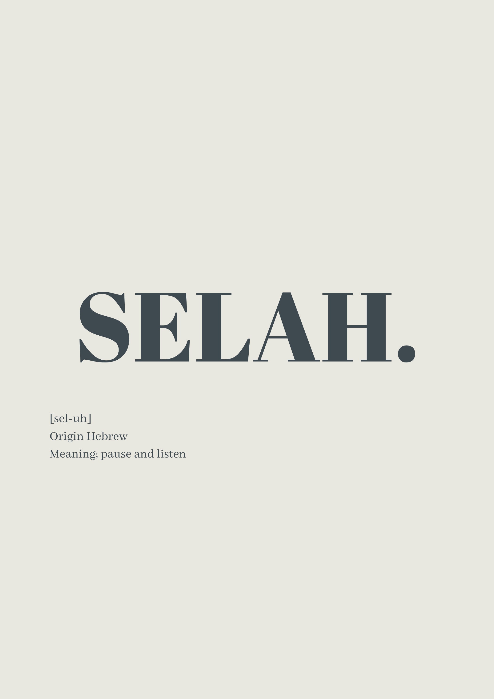 Selah Art Print Inspirational Wall Print Bible Quote Art - Etsy