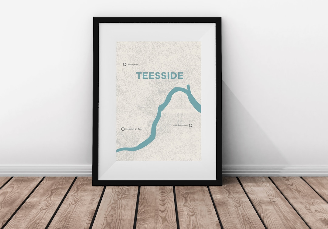 Teesside Map Art Print – North East Cartography Poster, Middlesbrough ...