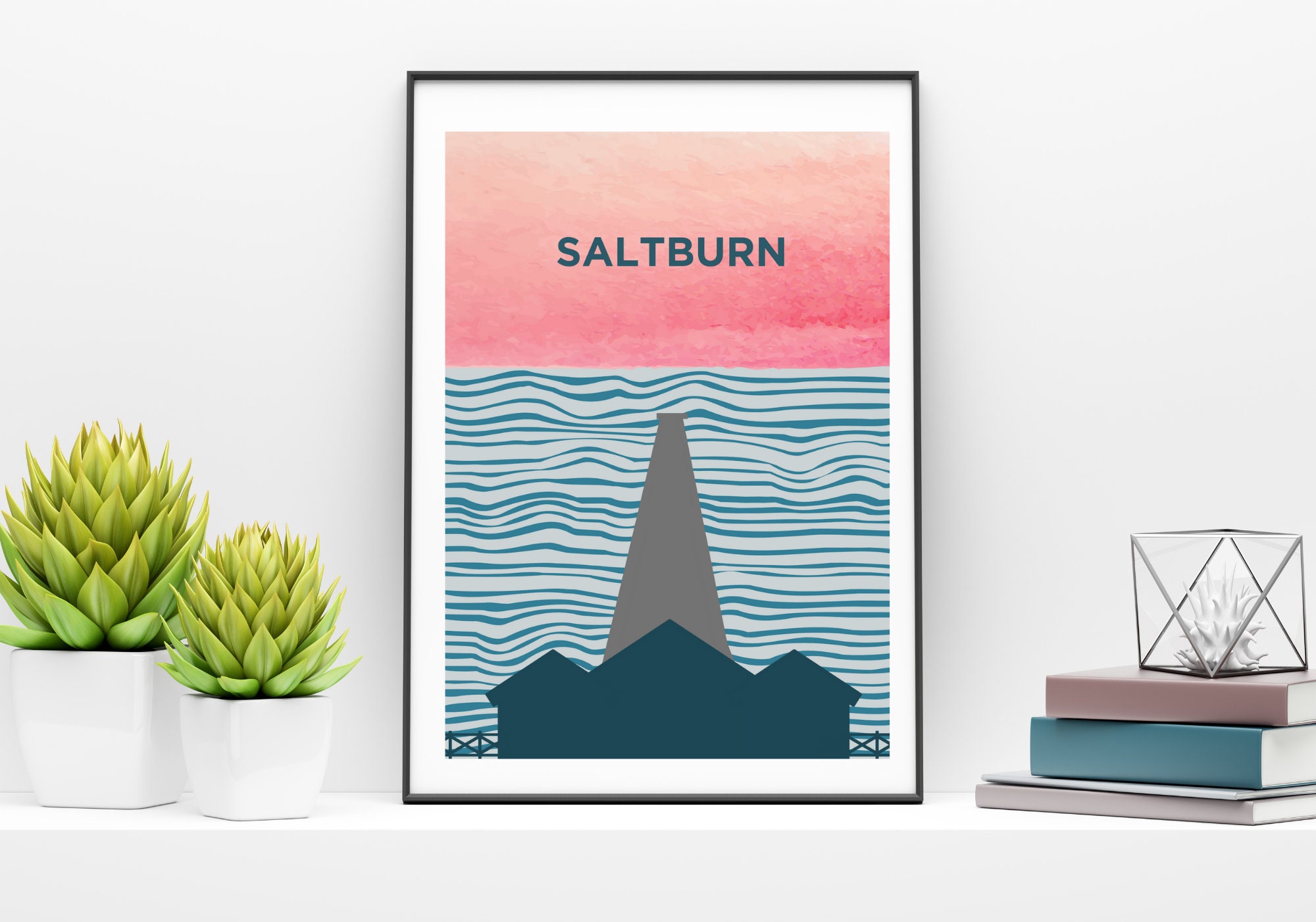 Saltburn Pier Art Print / Wall Art / North East / Teesside | Etsy UK
