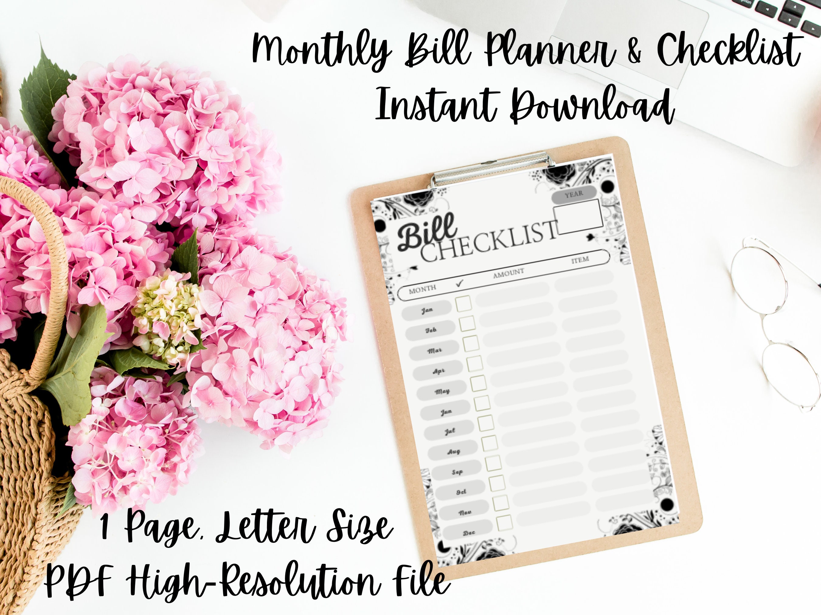 Bill Tracker Printable. Bill Checklist. Monthly Bill Checklist. Bill ...